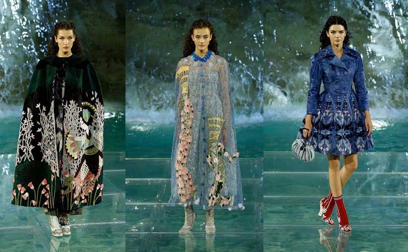 Fendi models walk on water in Rome's Trevi fountain